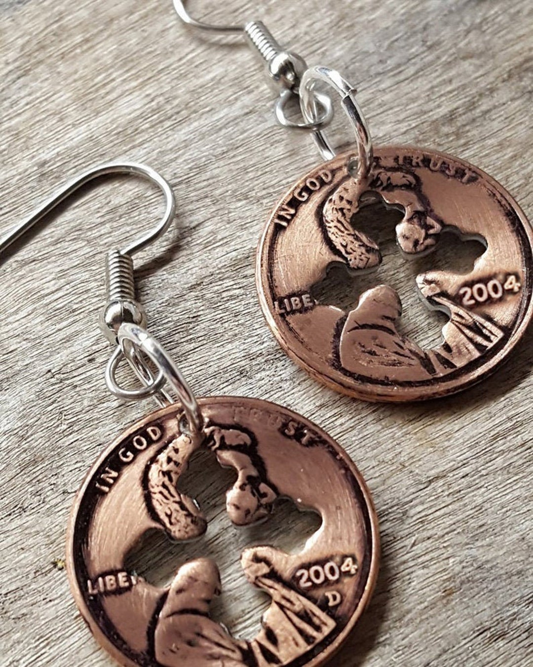 20th Birthday 2004 Lucky Penny Cross Earrings 20th Anniversary 20th ...