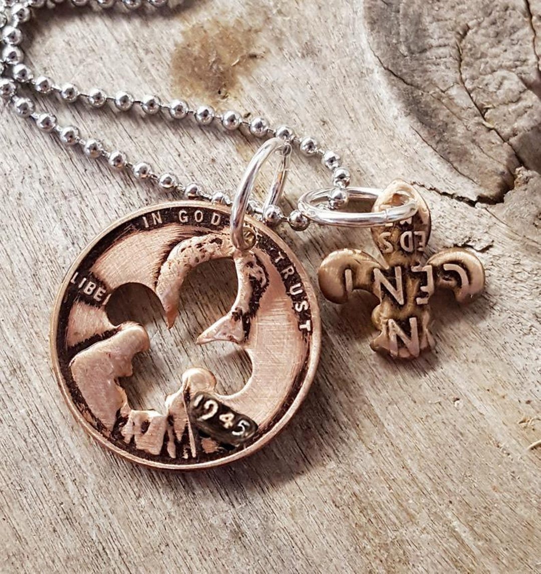 80th Birthday 1945 Penny Fleur De Lis Necklace 80th Birthday Mardi Gras ...