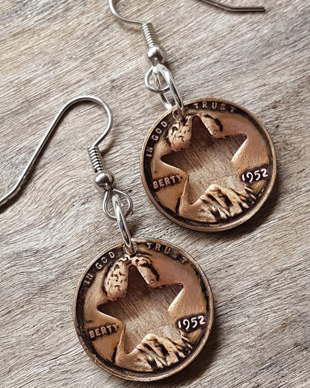 72nd-1952 Birthday Gift Penny Star Earrings 72nd Anniversary 72nd ...