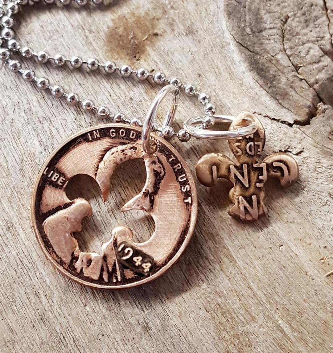 80th Birthday 1944 Penny Fleur De Lis Necklace 80th Birthday Mardi Gras ...