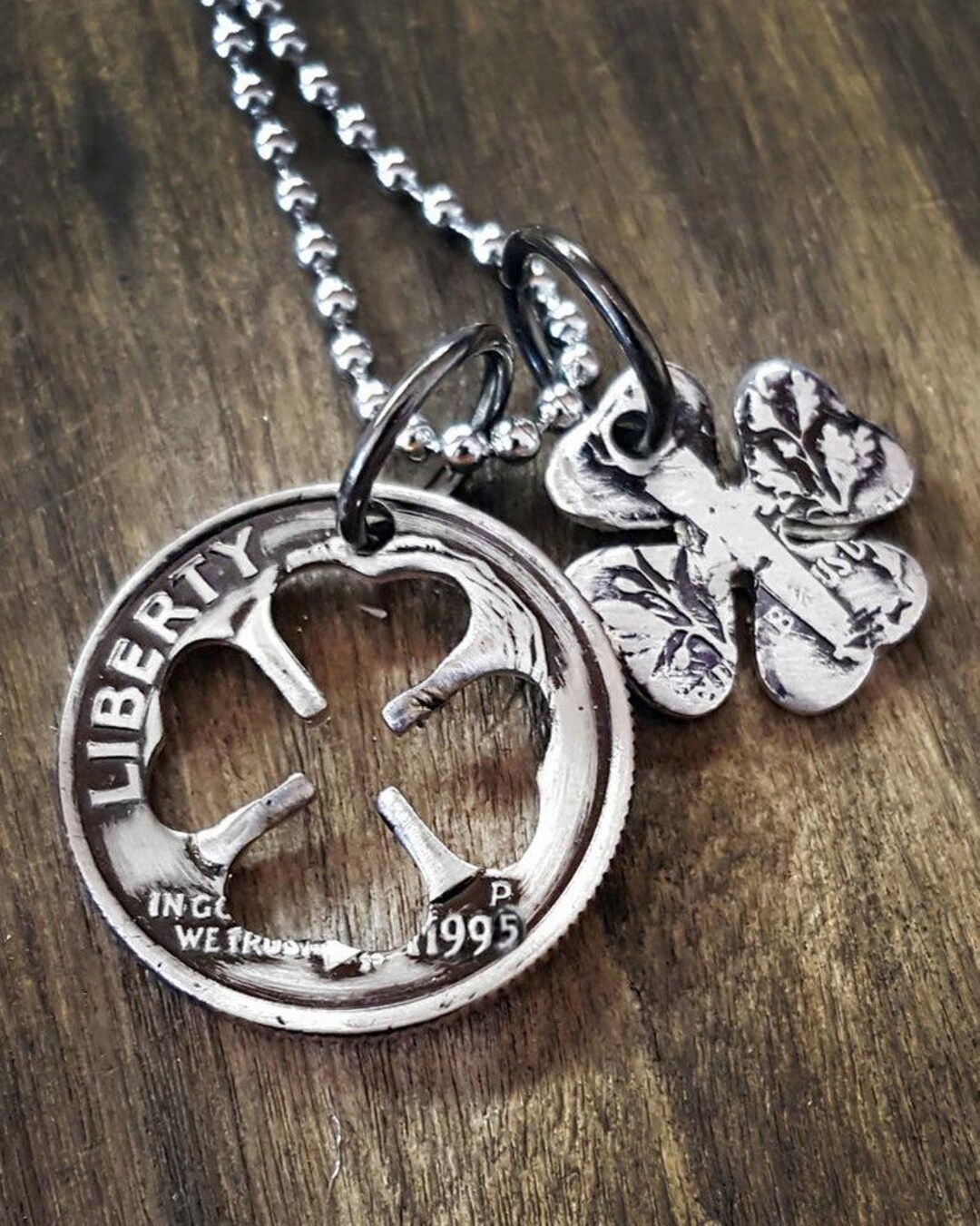 1995 31st Birthday Dime Four Leaf Clover Necklace 31st Anniversary St ...