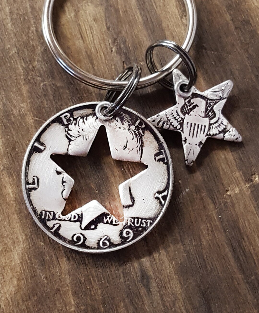 57th Birthday 1969 Silver Star Keychain 57th Birthday Gift 57th ...