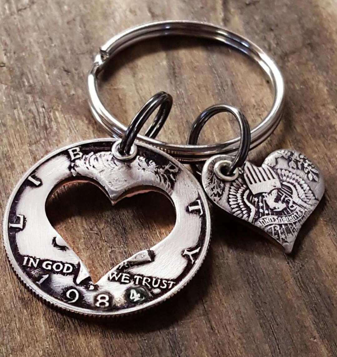 1984 42nd Birthday Gift Heart Keychain 42nd Birthday Gift for Him or ...