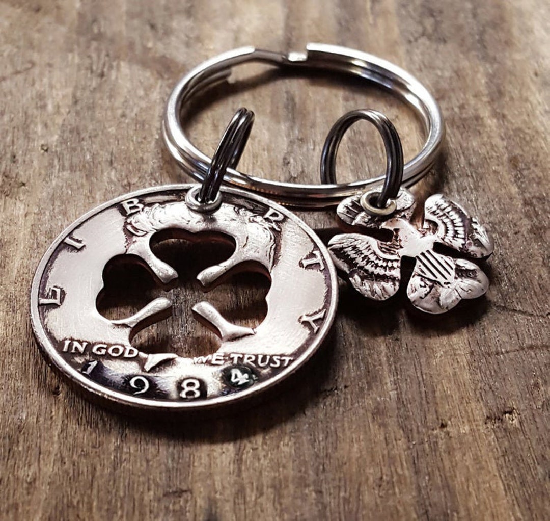 1984 41st Birthday Gift 41st Anniversary Four Leaf Clover Key Chain ...