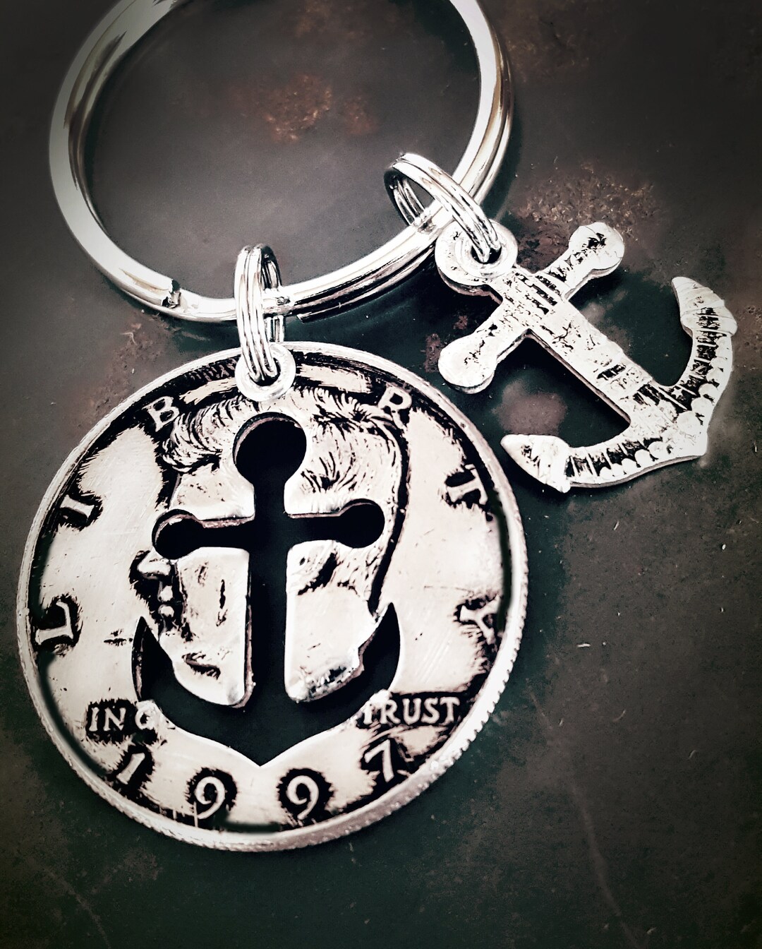 1997 27th Birthday Customized Anchor Half Dollar Keychain 27th ...