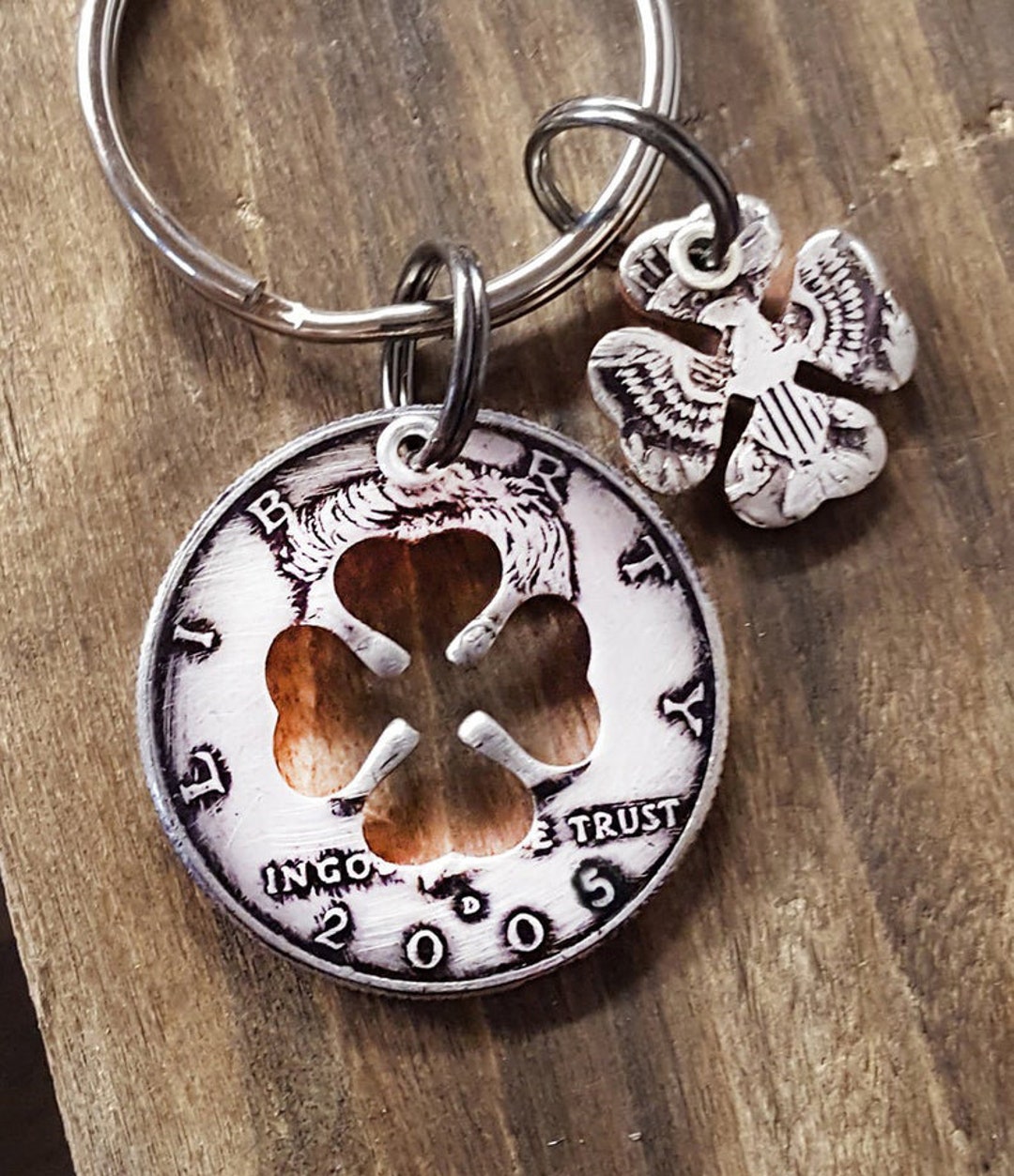 2005 19th Birthday Four Leaf Clover Key Chain 19th Anniversary St ...