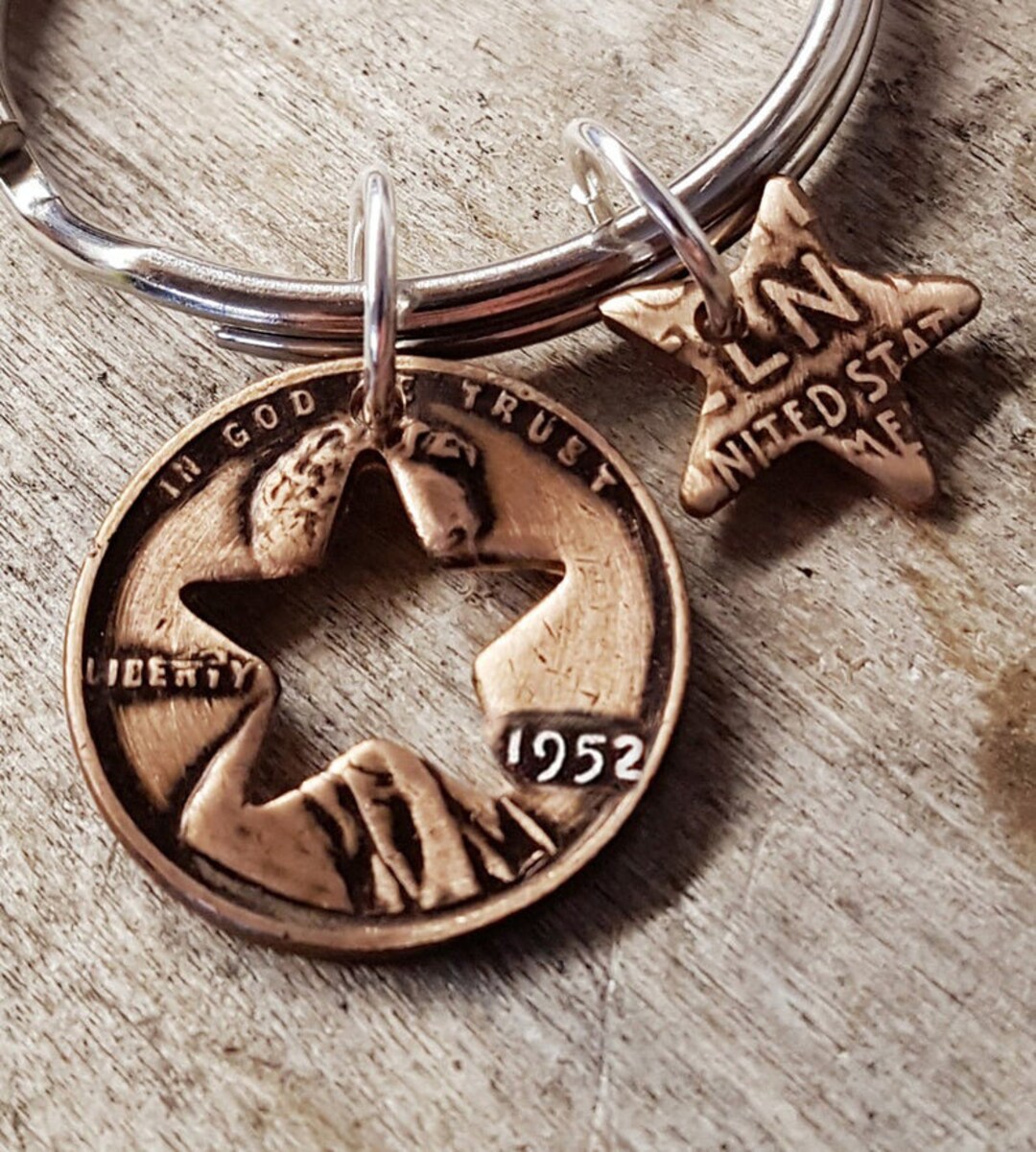 74th Birthday 1952 Penny Star Keychain 74th Birthday Gift 74th ...