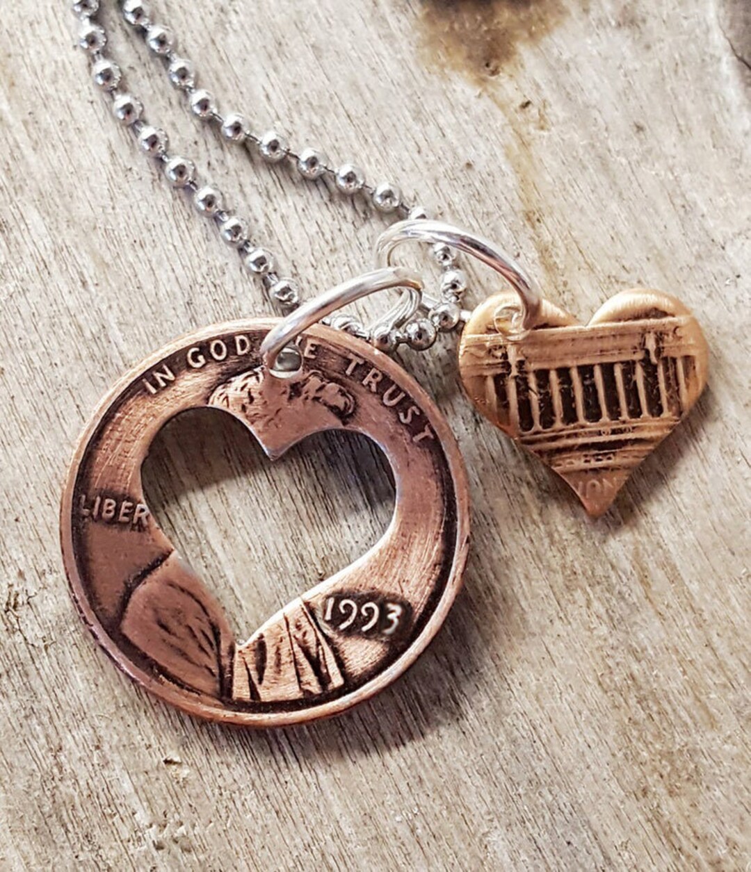 1993 32nd Birthday Penny Heart Necklace 32nd Anniversary 32nd Birthday ...