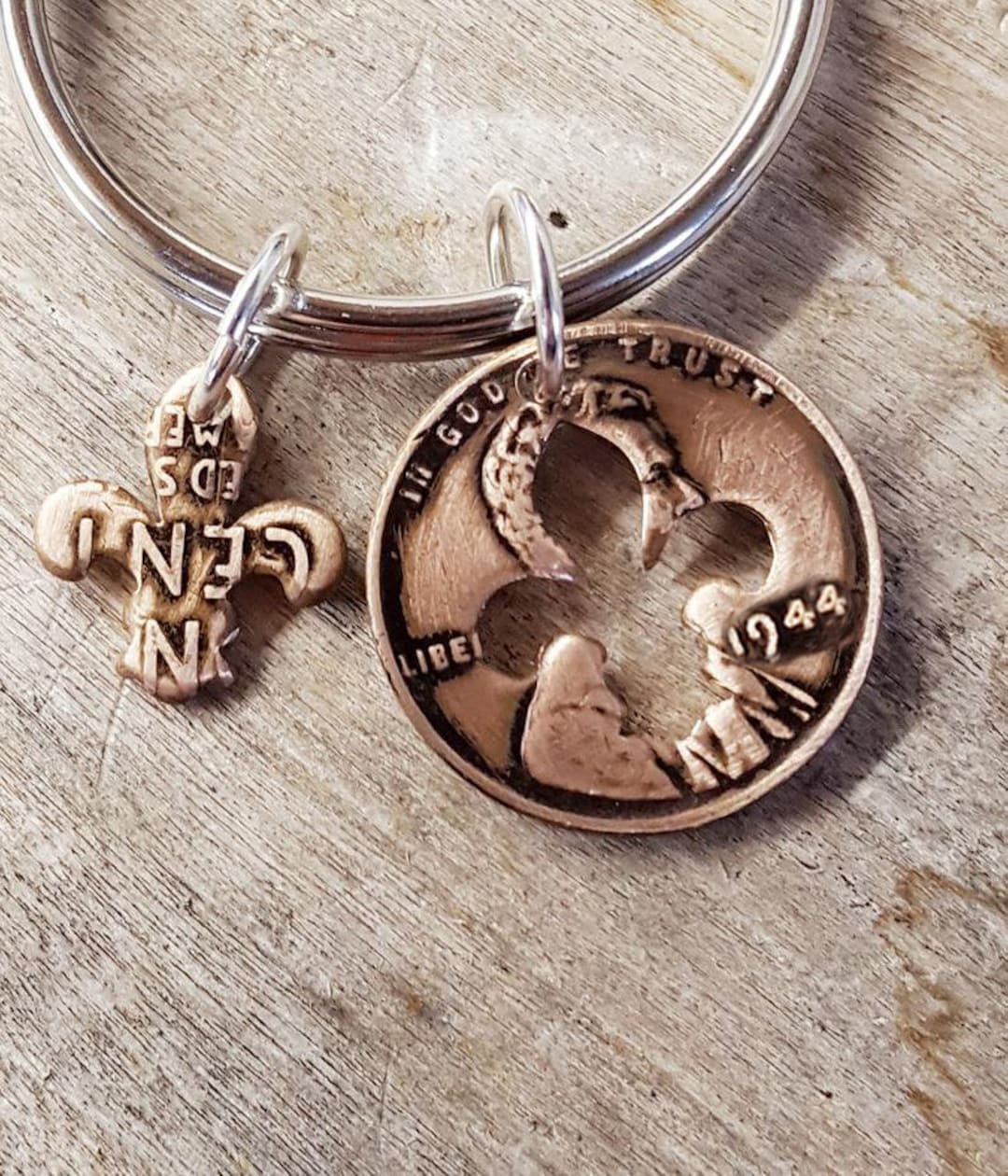 81st Birthday 1944 Penny Fleur De Lis Key Chain 81st Birthday Gift ...