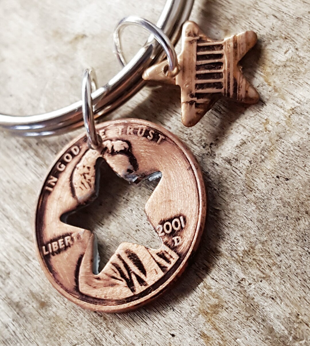 2001 22nd Birthday Penny Star Keychain 22nd Anniversary 22nd Birthday ...