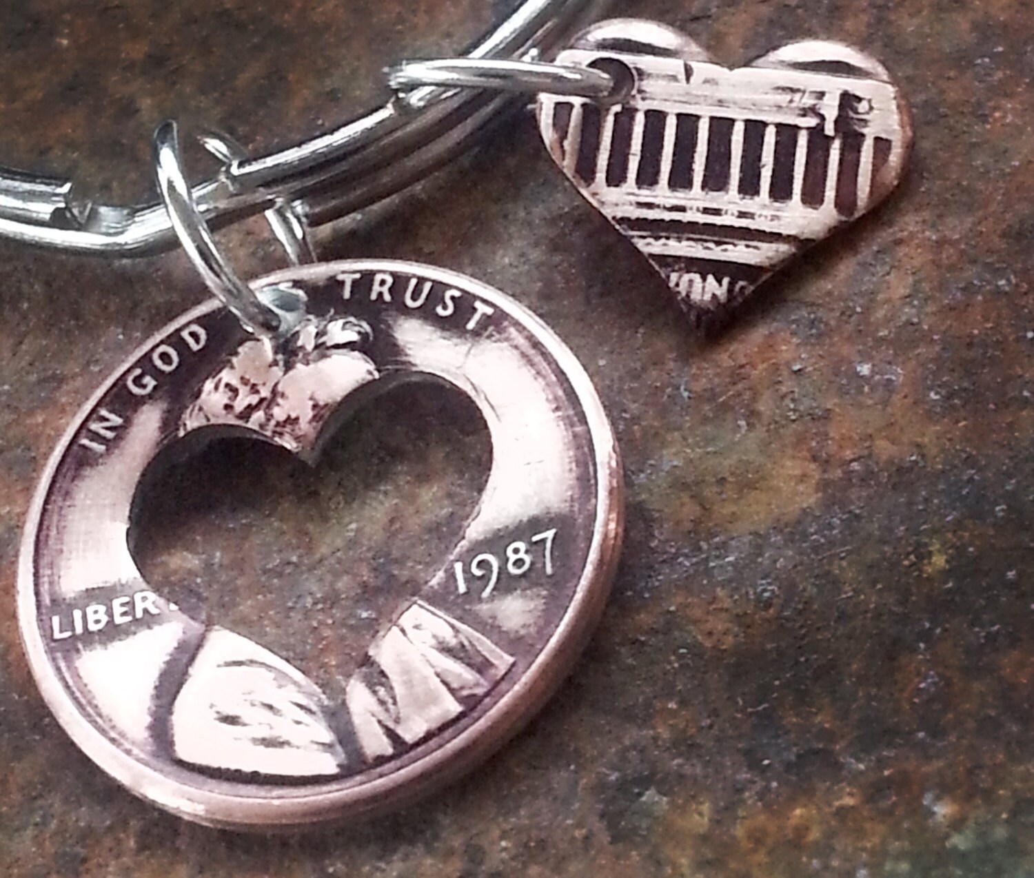 Personalized Valentine's Day Gift for Her Penny Heart Key | Etsy