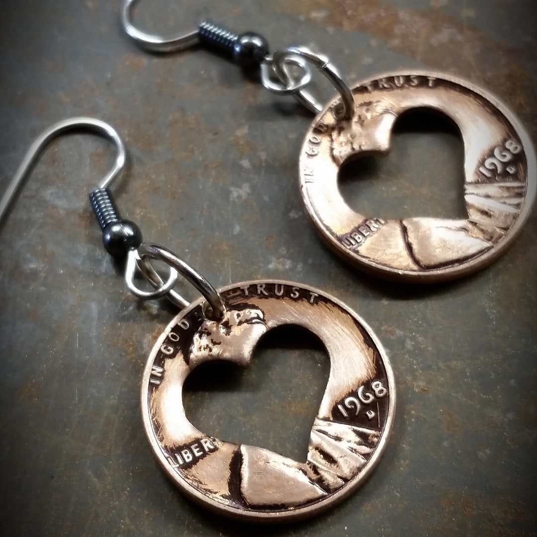 Mother's Day Penny Heart Earrings Mother's Day Gift for Mom ...