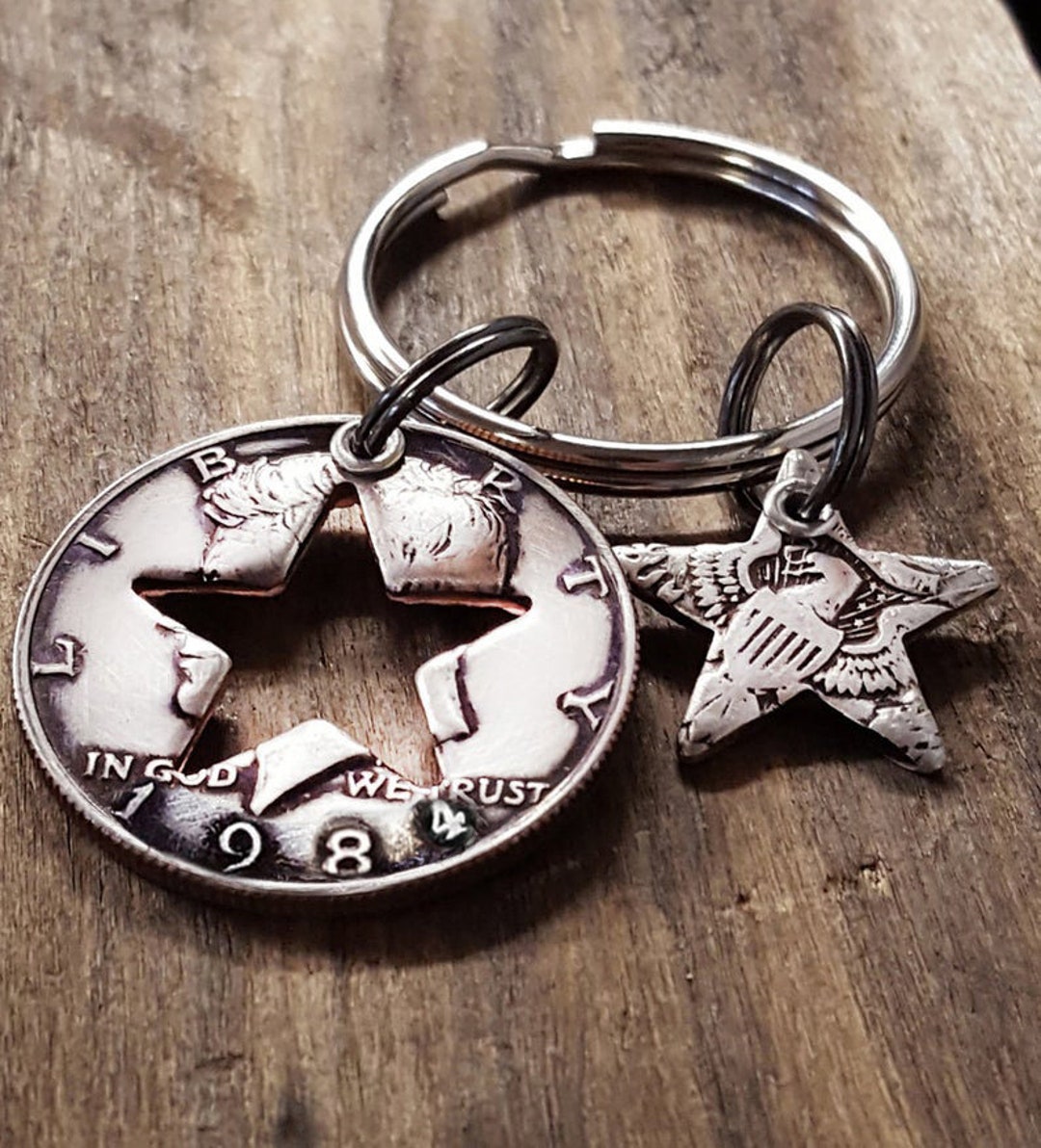1984 40th Birthday Gift 40th Anniversary Star Key Chain Made From a ...