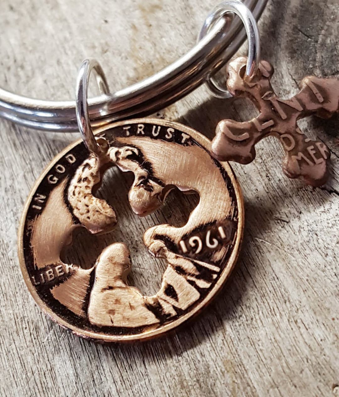 62nd Birthday 1961 Penny Cross Keychain 62nd Birthday Gift - Etsy