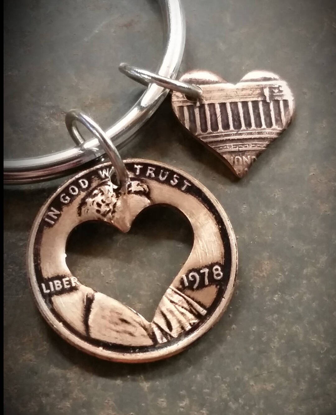 1978 48th Birthday Penny Heart Key Chain 48th Anniversary 48th Birthday ...