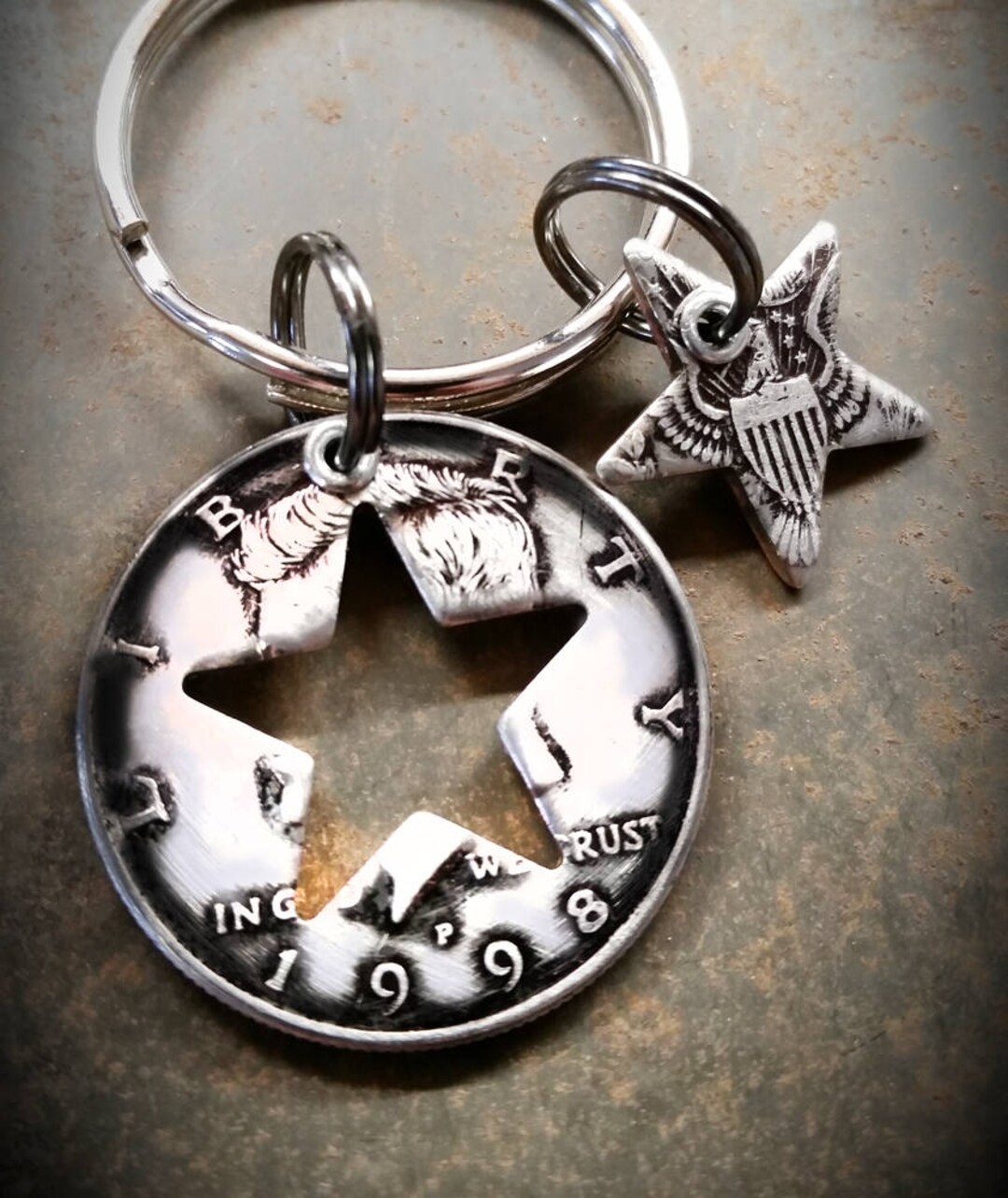 1998 26th Birthday Star Shaped Half Dollar Key Chain, 26th Birthday ...