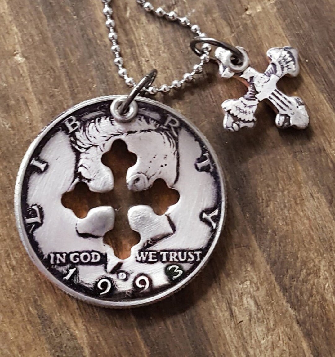 1993 31st Birthday Cross Half Dollar Necklace 31st Anniversary 31st ...