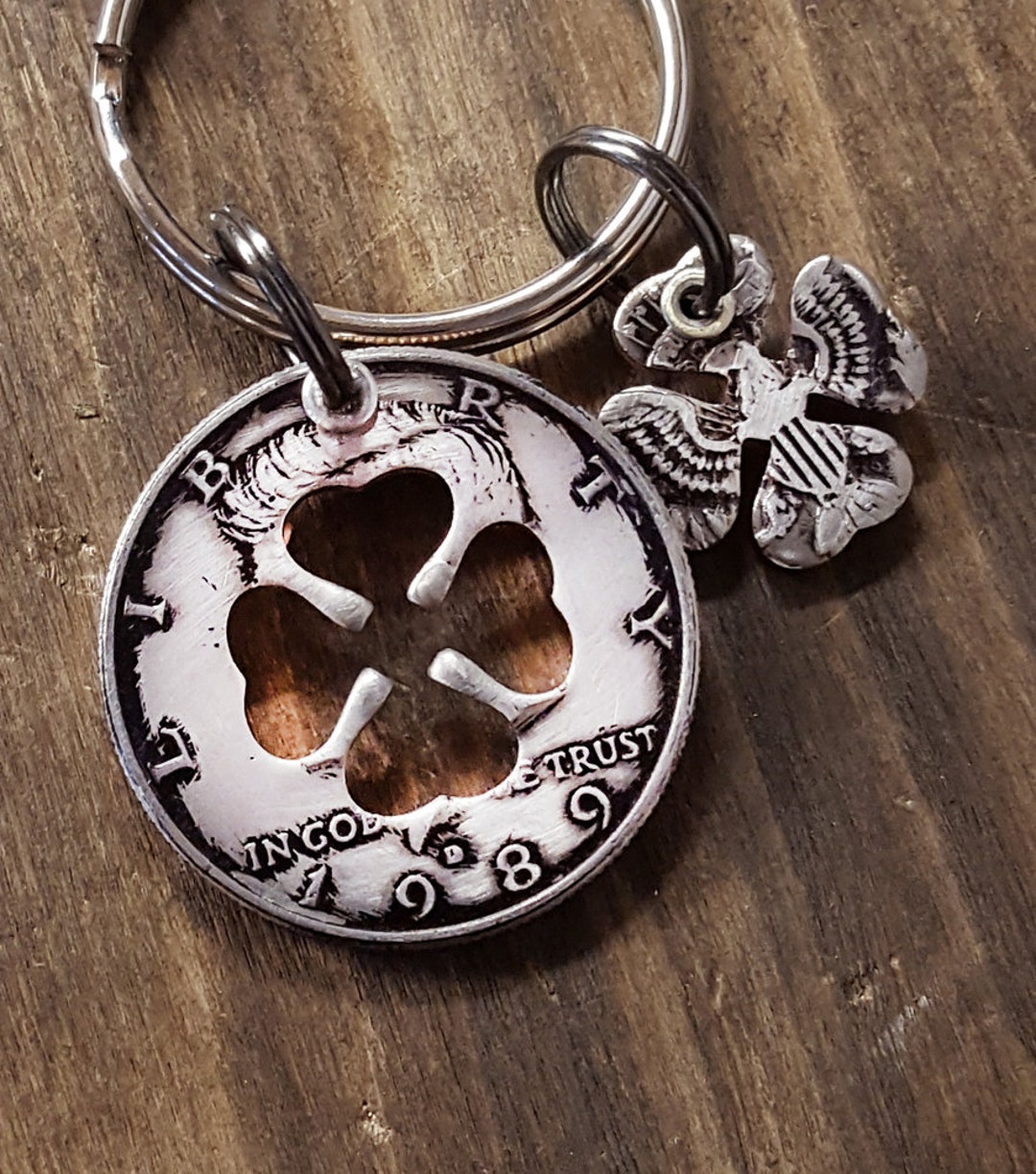 1989 36th Birthday Four Leaf Clover Key Chain 36th Anniversary St ...