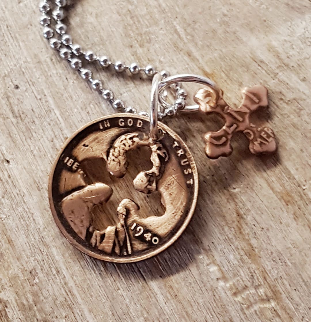 85th Birthday 1940 Penny Cross Necklace 85th Birthday Gift Mother's Day ...