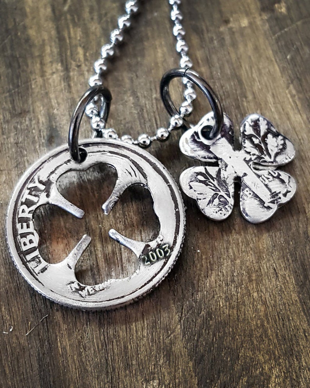 22nd Birthday 2003 Lucky Dime Four Leaf Clover Necklace 22nd ...