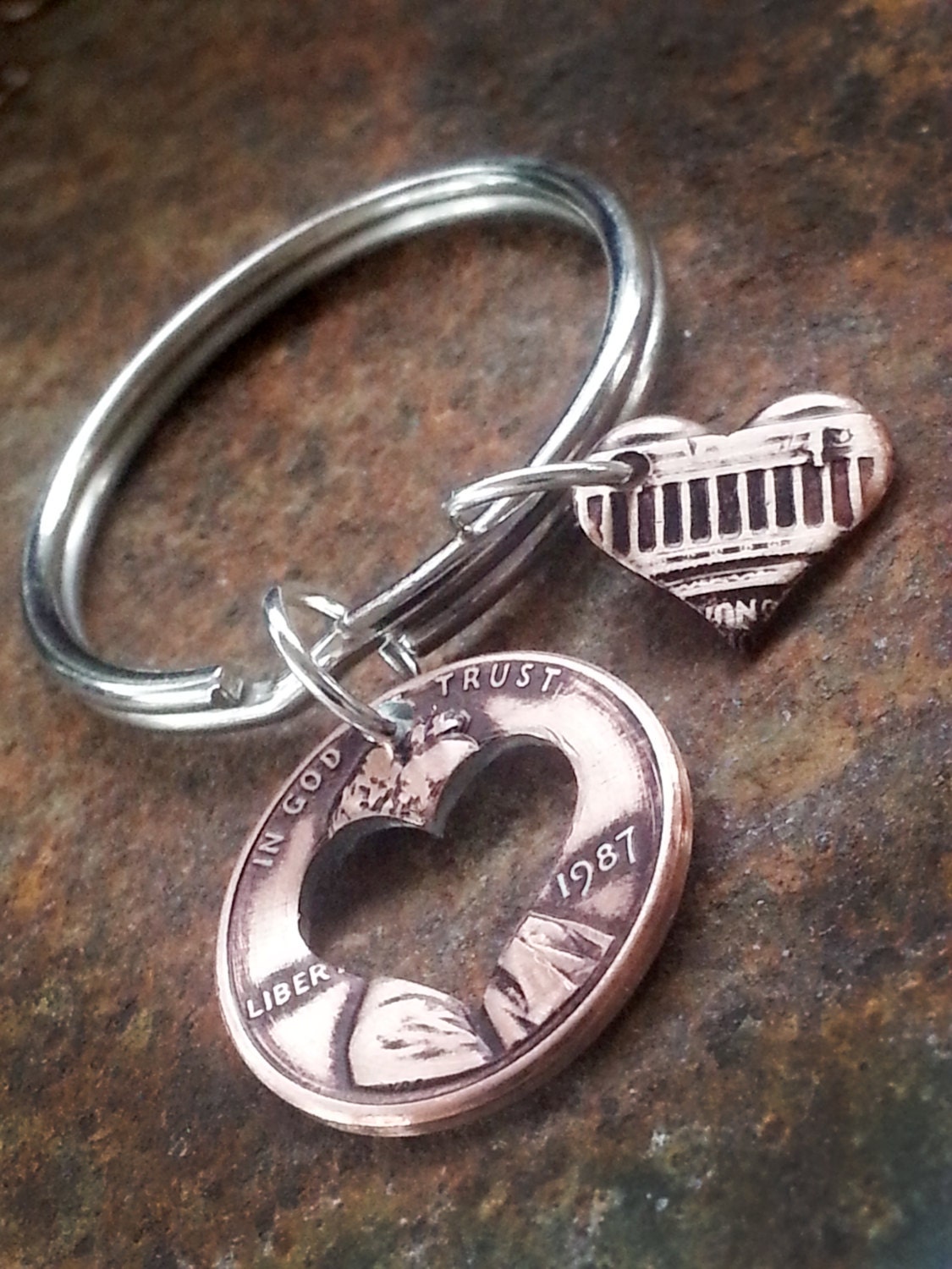 Personalized Valentine's Day Gift for Her Penny Heart Key | Etsy