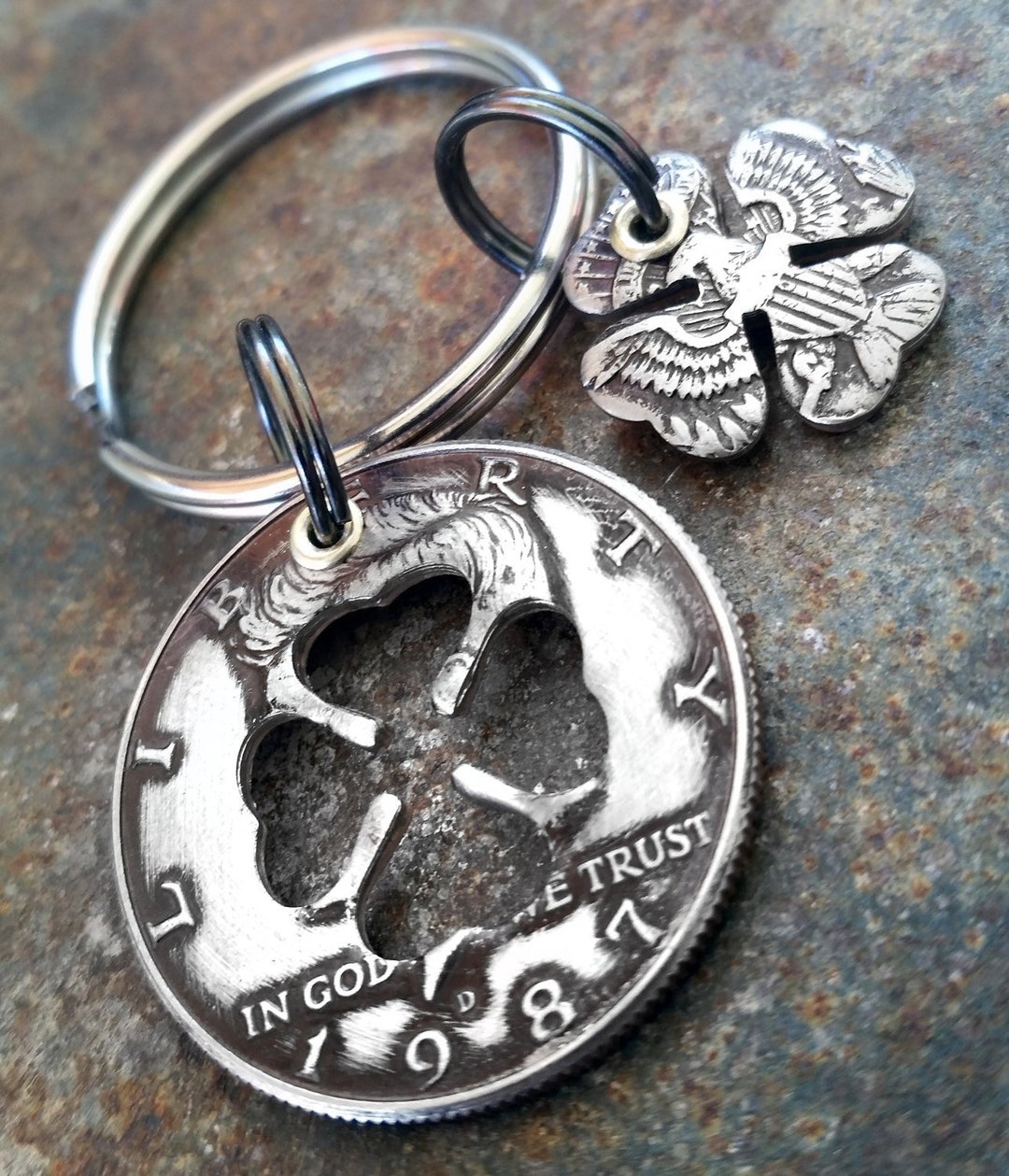 1987 37th Birthday Four Leaf Clover Key Chain 37th Anniversary St ...