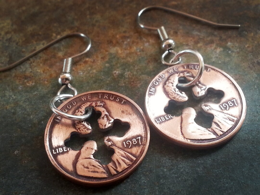 39th Birthday 1987 Penny Cross Earrings 39th Anniversary 39th Birthday ...