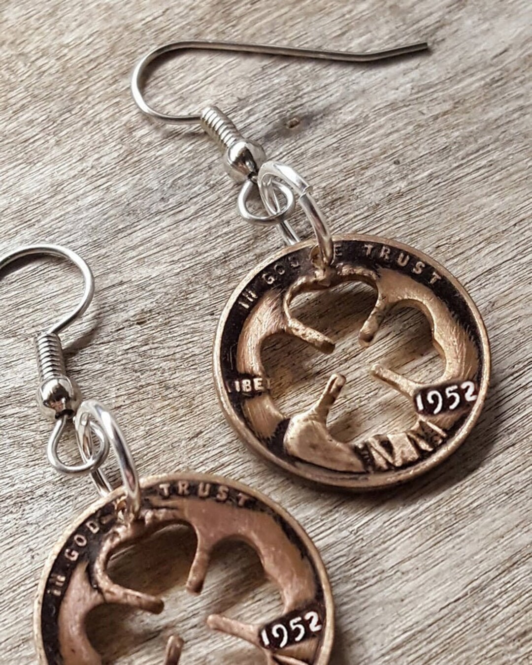 74th Birthday 1952 Penny Four Leaf Clover Earrings St Patricks Day Gift ...