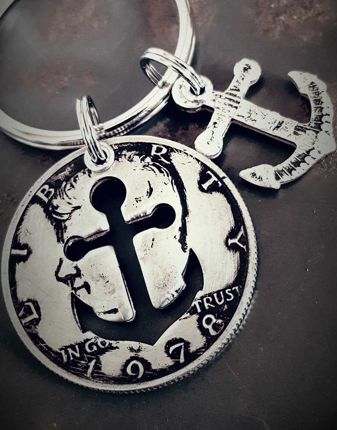 1978 46th Birthday Anchor Half Dollar Key Chain 46th Anniversary 46th ...