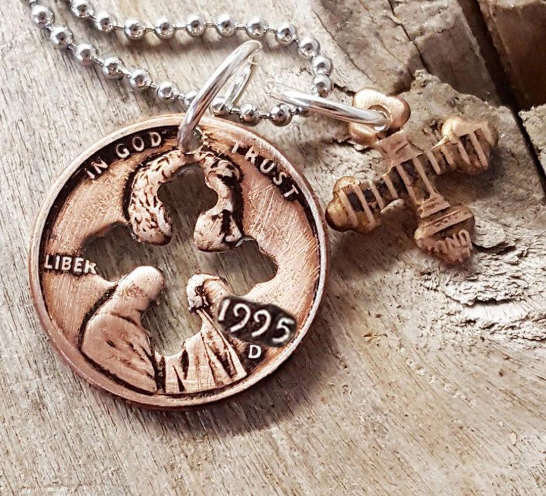 1995 31st Birthday Penny Cross Necklace 31st Anniversary 31st Birthday ...