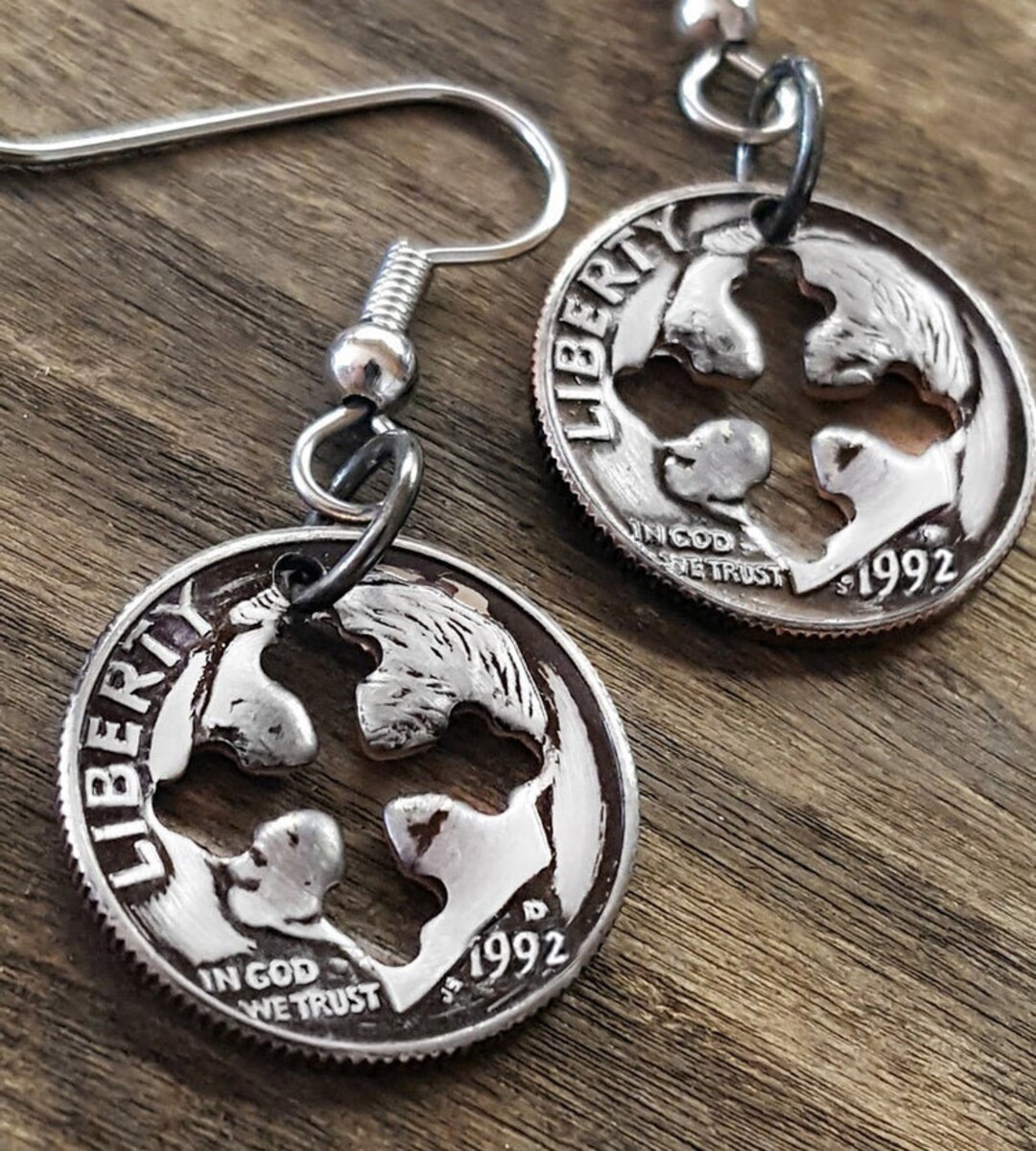 1992 32nd Birthday Dime Cross Earrings 32nd Anniversary 32nd Birthday ...