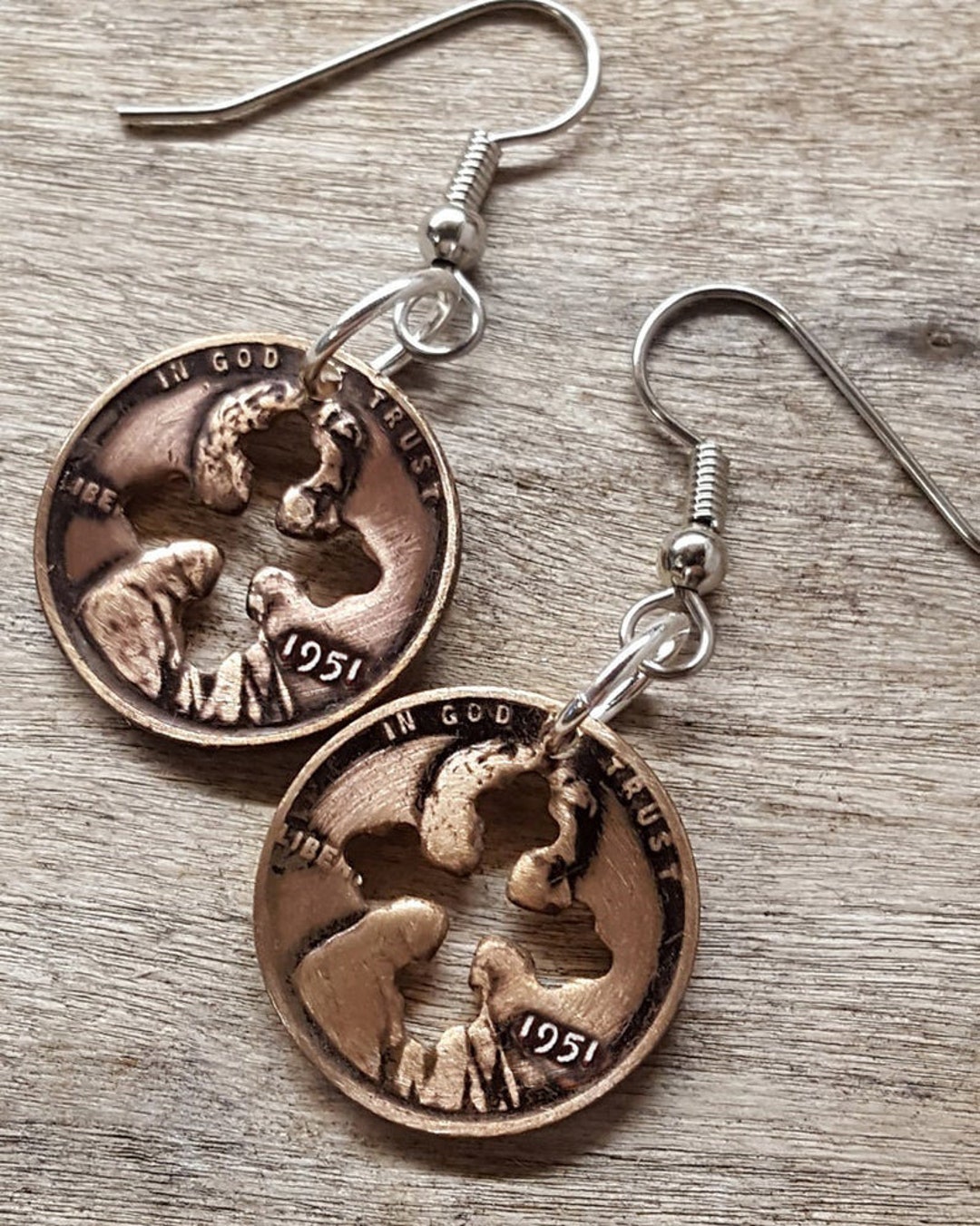 74th Birthday 1951 Penny Cross Earrings 74th Anniversary 74th Birthday ...