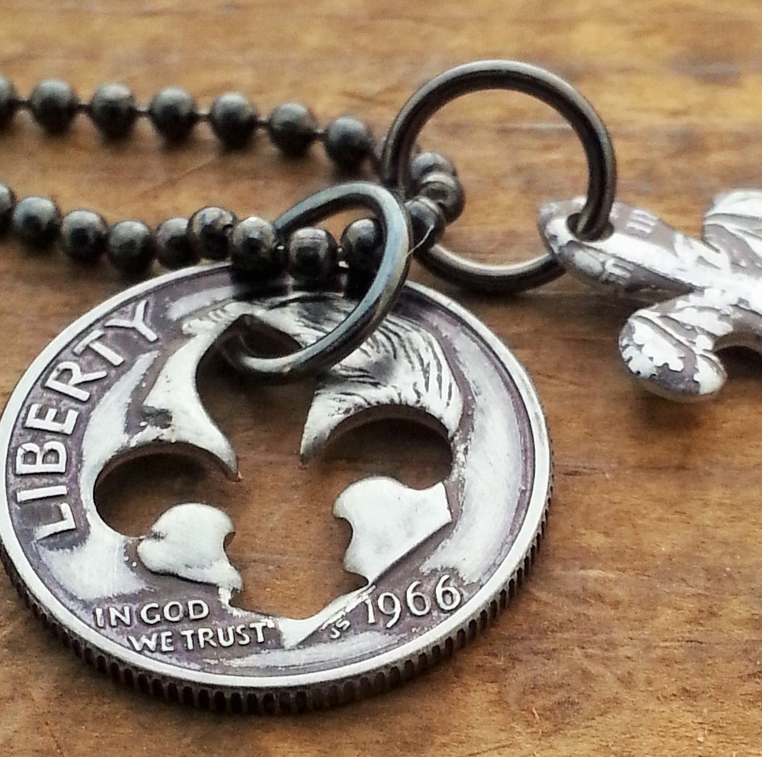 1966 59th Birthday Fluer De Lis Dime Necklace 59th Birthday Gift 59th ...