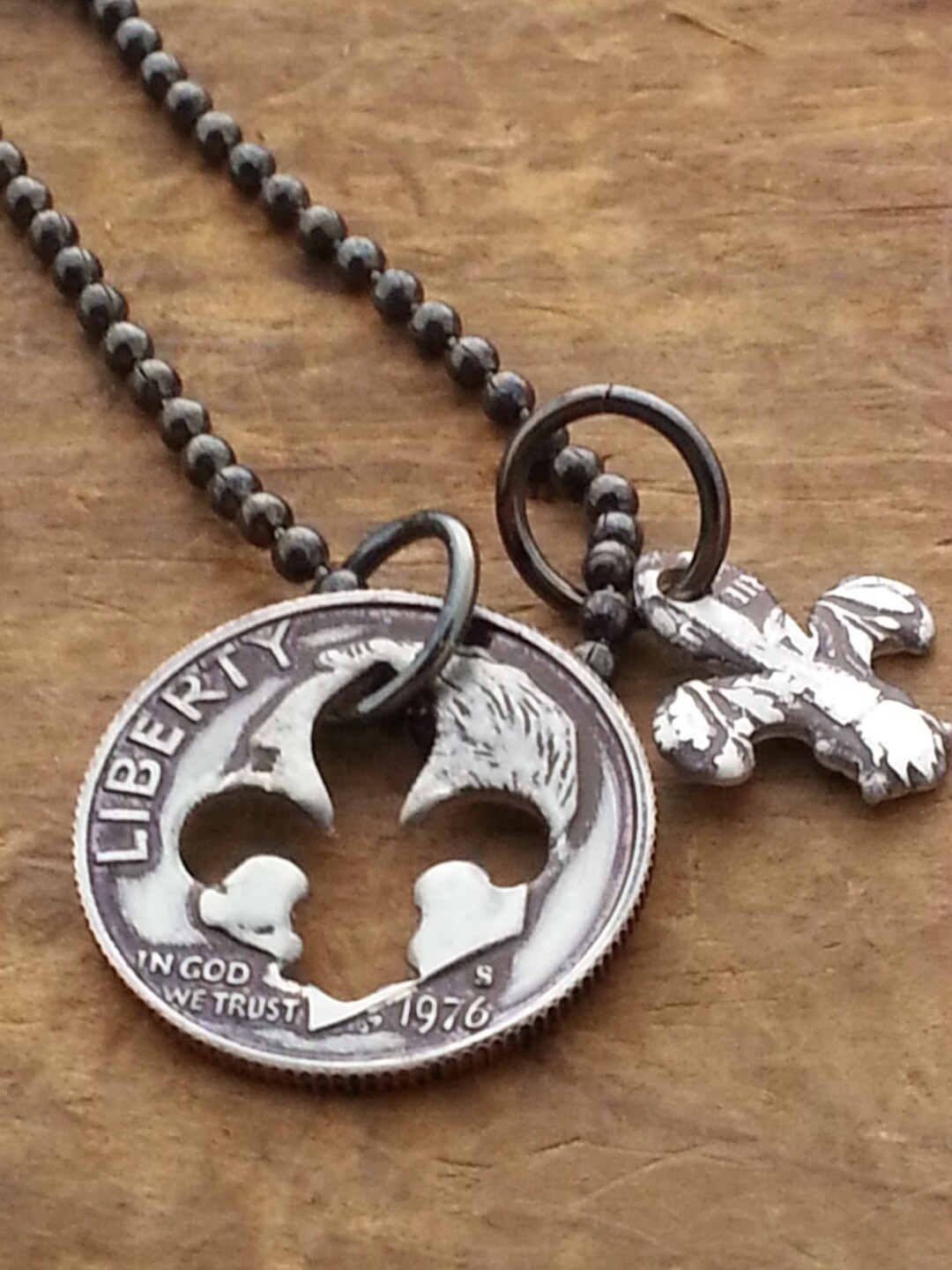 48th Birthday 1976 Dime Fluer De Lis Necklace 48th Birthday Gift 48th ...