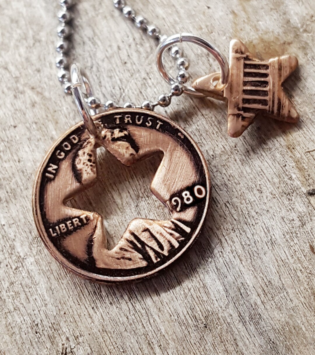 1980 45th Birthday Penny Star Necklace 45th Anniversary 45th Birthday ...