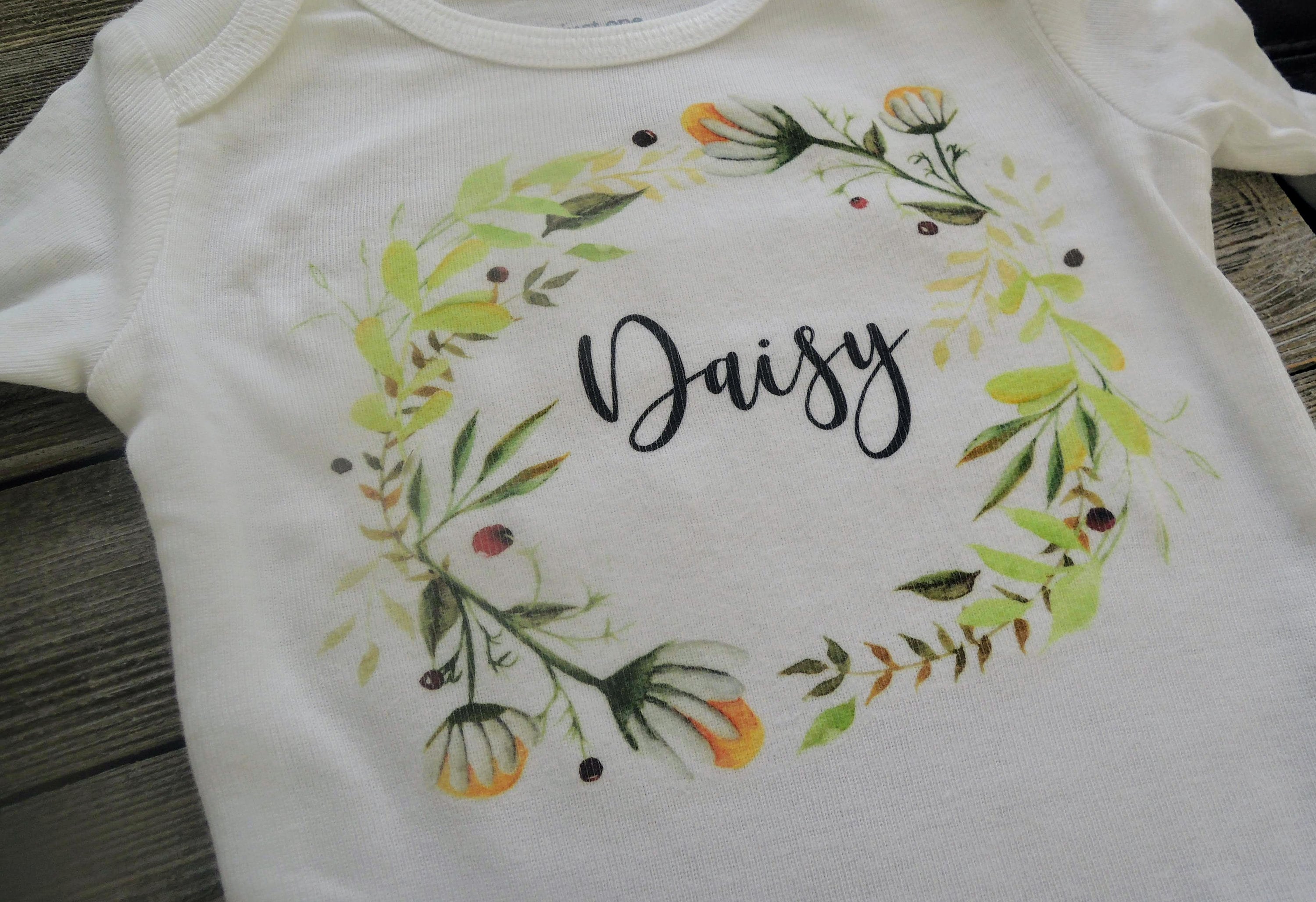 Flower Onesie Babygirl Clothes Girl Name Onesie Custom | Etsy