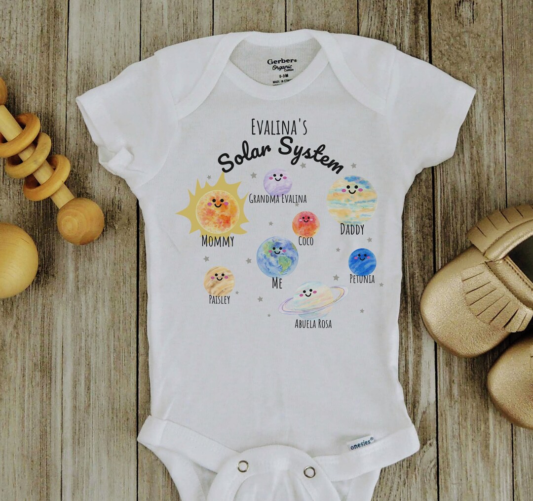 Custom Baby Onesie, Solar System Space Onesie, Cute Baby Onesie, My ...