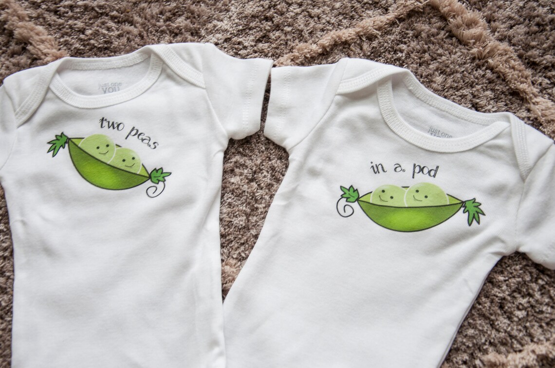 Twin Onesies Two Peas in a Pod Onesie Two Peas in a Pod Baby | Etsy