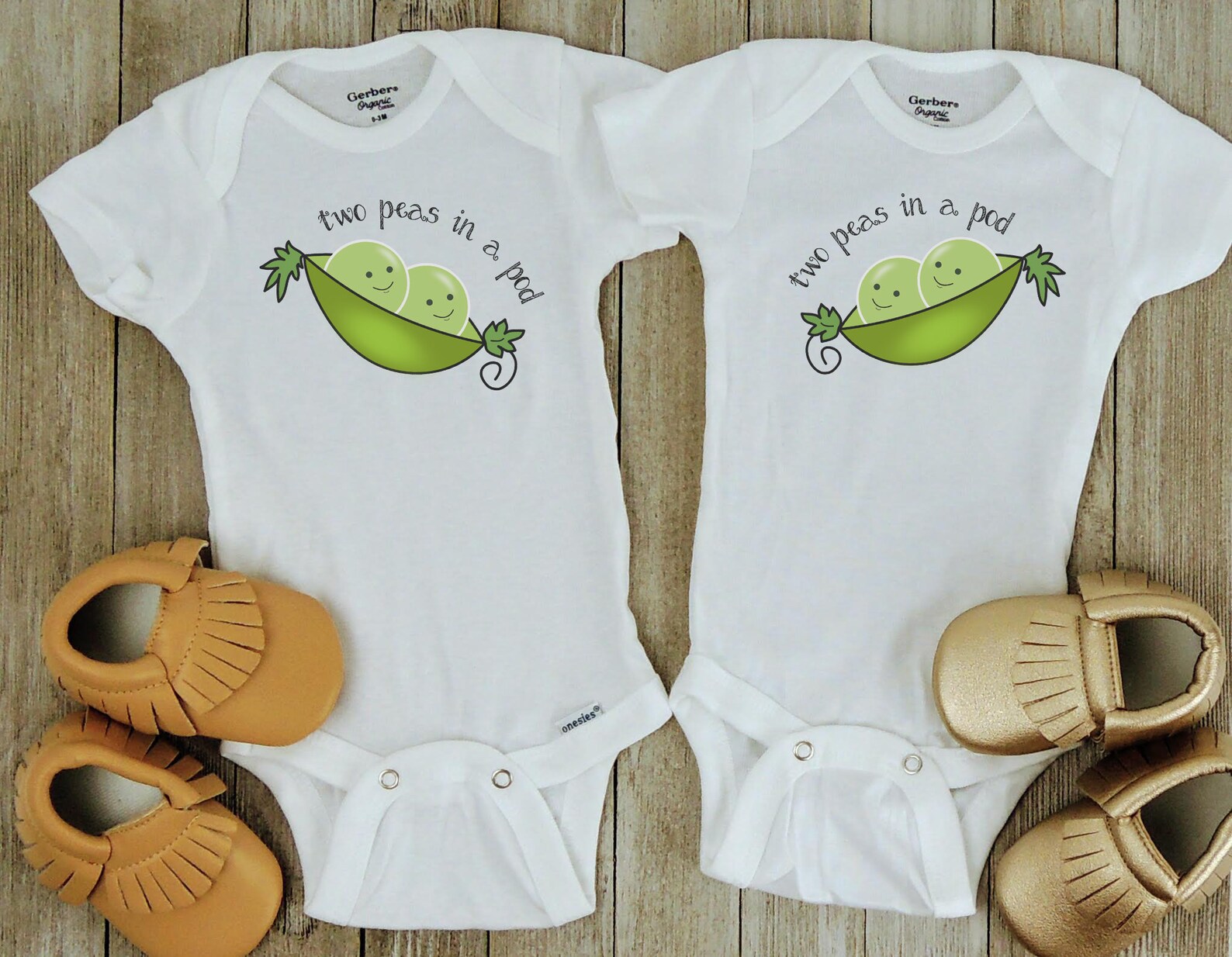 Twin Onesies Two Peas in a Pod Onesie Two Peas in a Pod Baby | Etsy