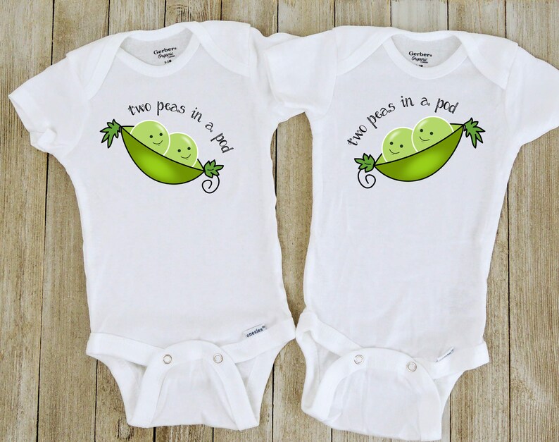 Twin Onesies Two Peas in a Pod Onesie Two Peas in a Pod Baby | Etsy