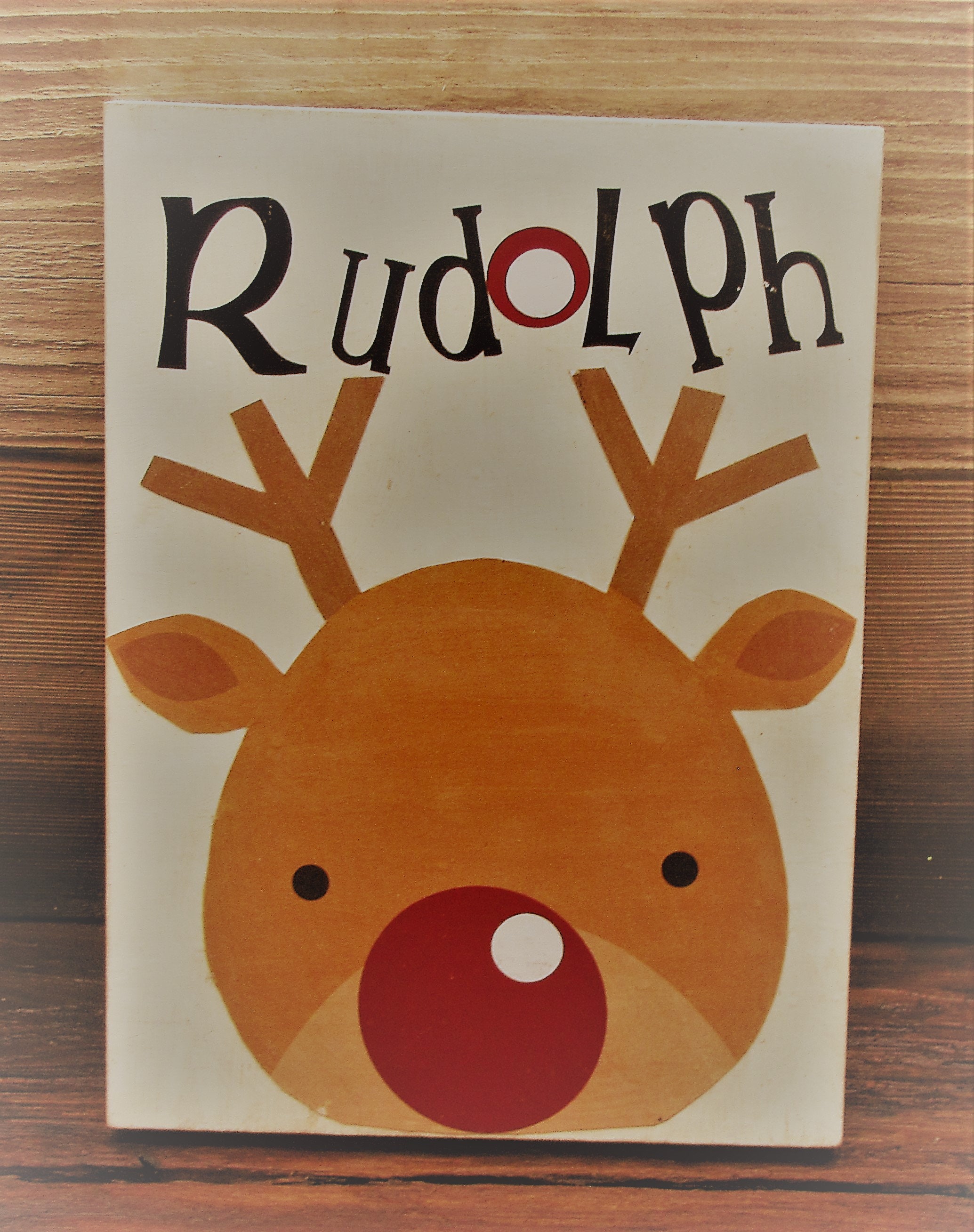 Rudolph With Big Red Nose 8x6 Sign - Etsy