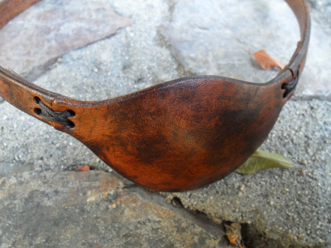 W.T.O Custom Handmade Leather Eye Patch Aged Brown Pirate - Etsy