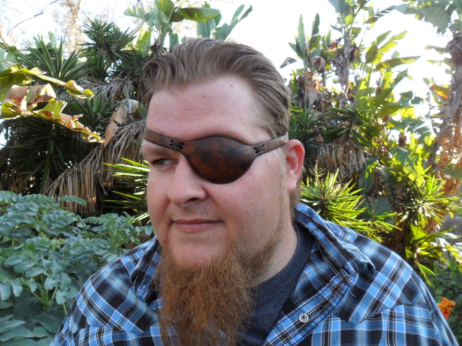 W.T.O Custom Handmade Leather Eye Patch Aged Brown Pirate | Etsy