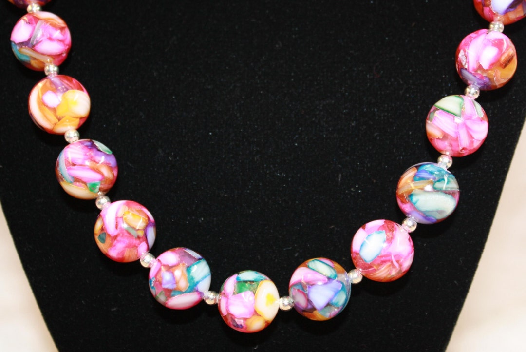 Lovely Rainbow Shell 12 Mm Bead Necklace - Etsy