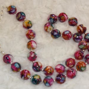 Lovely Rainbow Shell 12 Mm Bead Necklace - Etsy