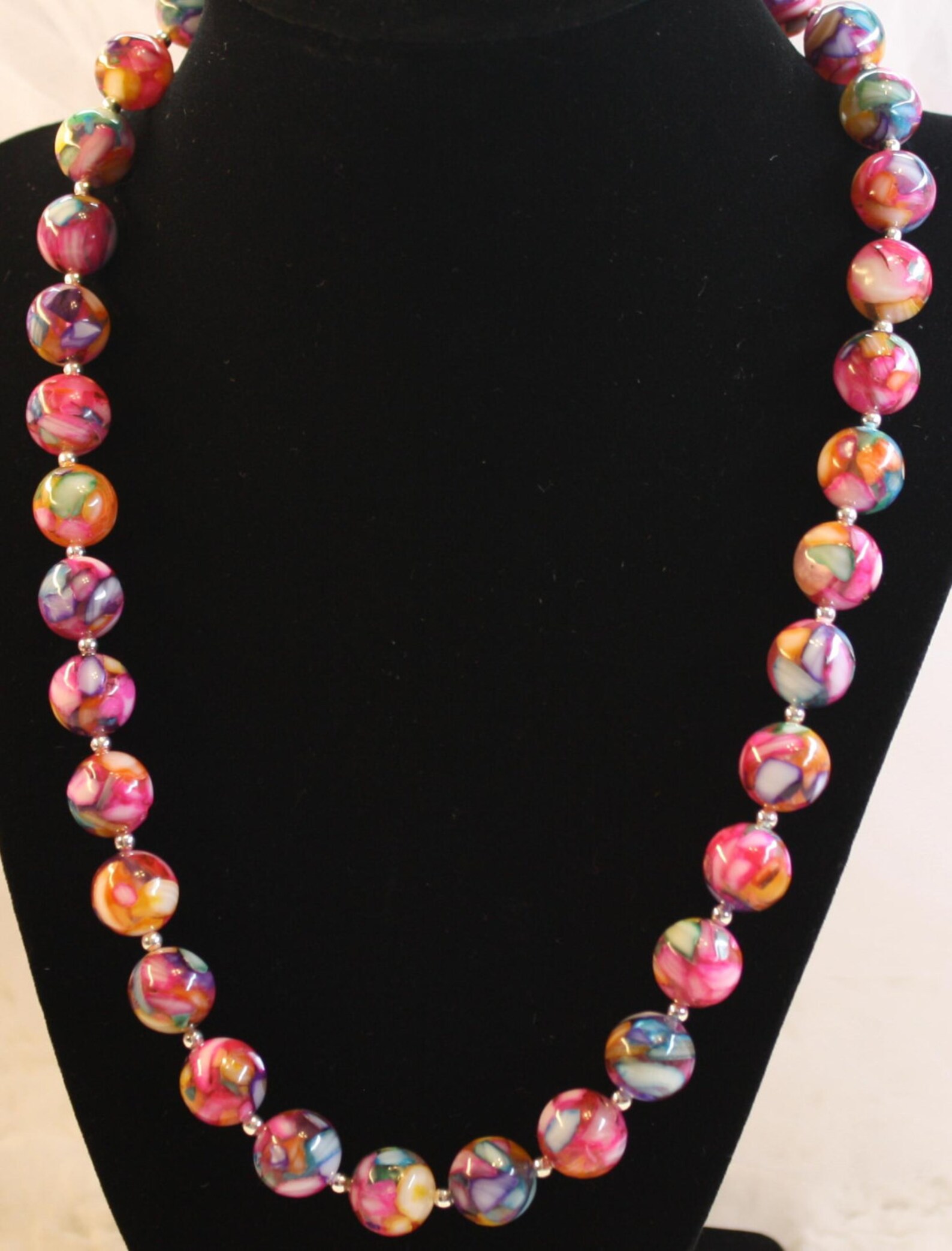 Lovely Rainbow Shell 12 Mm Bead Necklace - Etsy
