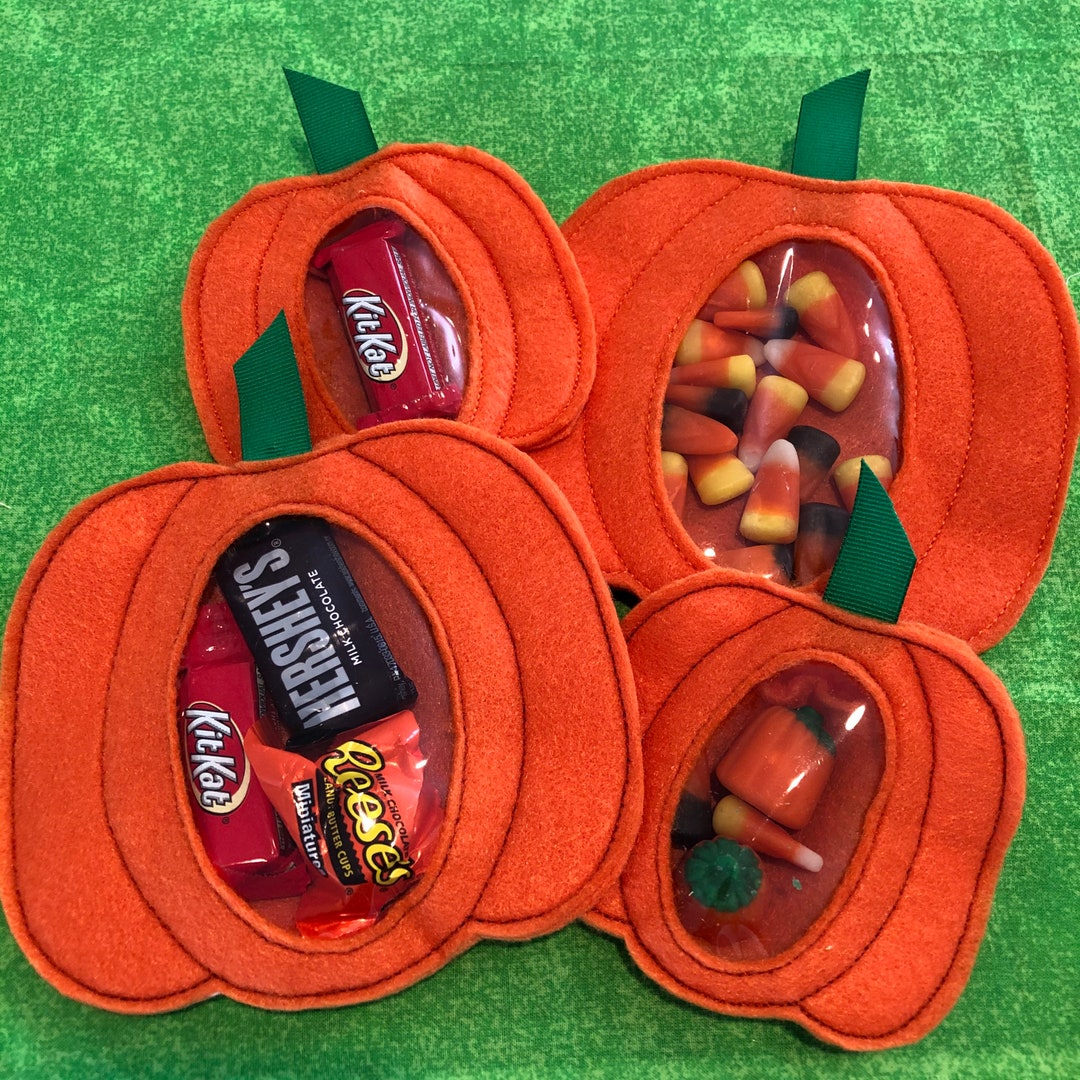 Pumpkin Treat Holder, Fall Table Decor, Halloween or Autumn Candy Bag ...