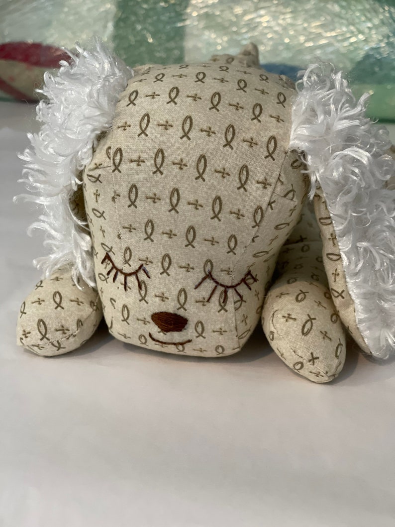 Christian Fabric Stuffed Puppy: Christening Gift, Get Well Gift - Etsy