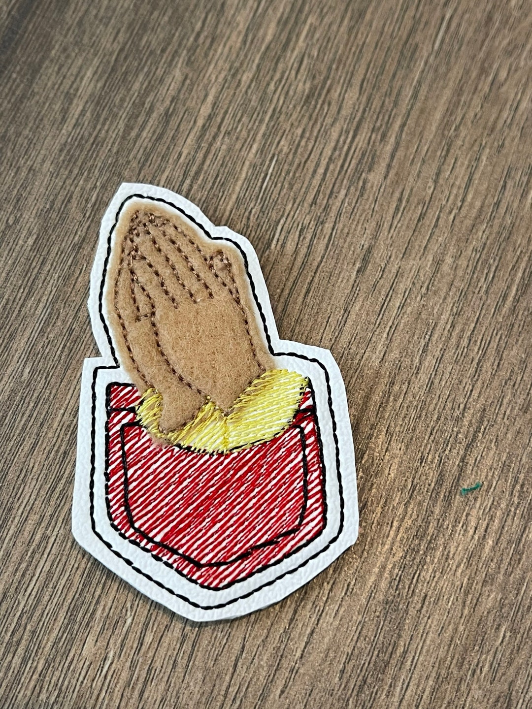 Praying Hands Pocket Pal: Embroidered Pocket Hug, Friend Token - Etsy