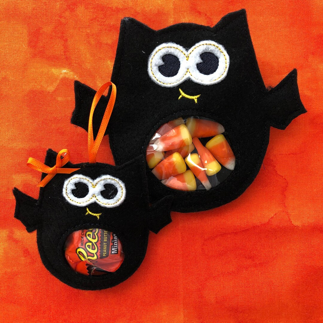 Bat Treat Holder, Halloween Ornament, Halloween Candy Bag, Party Favor ...